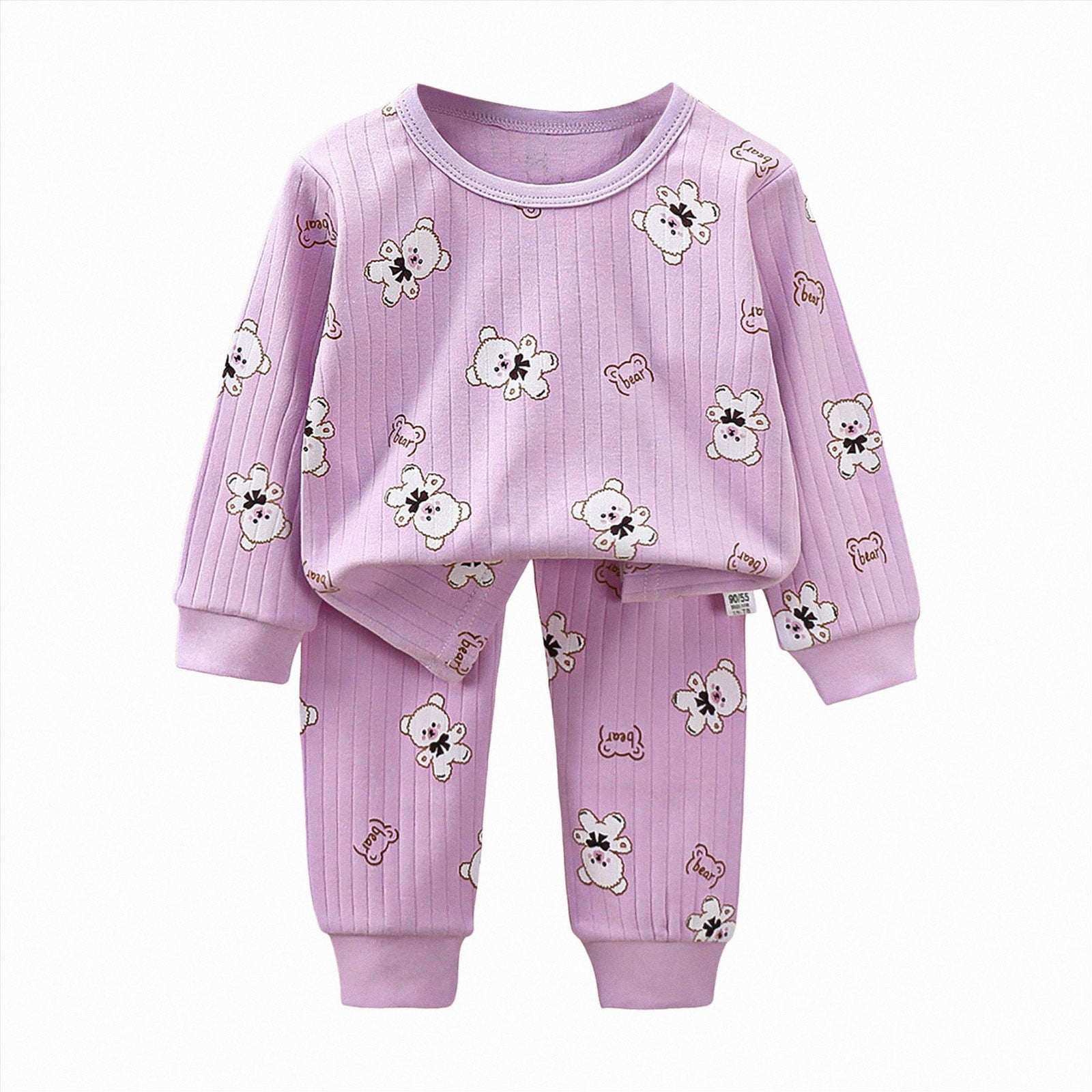 KPOPLK Kids Pajamas Set Unisex Fall Long Sleeve Casual Warm Sleepwear ...