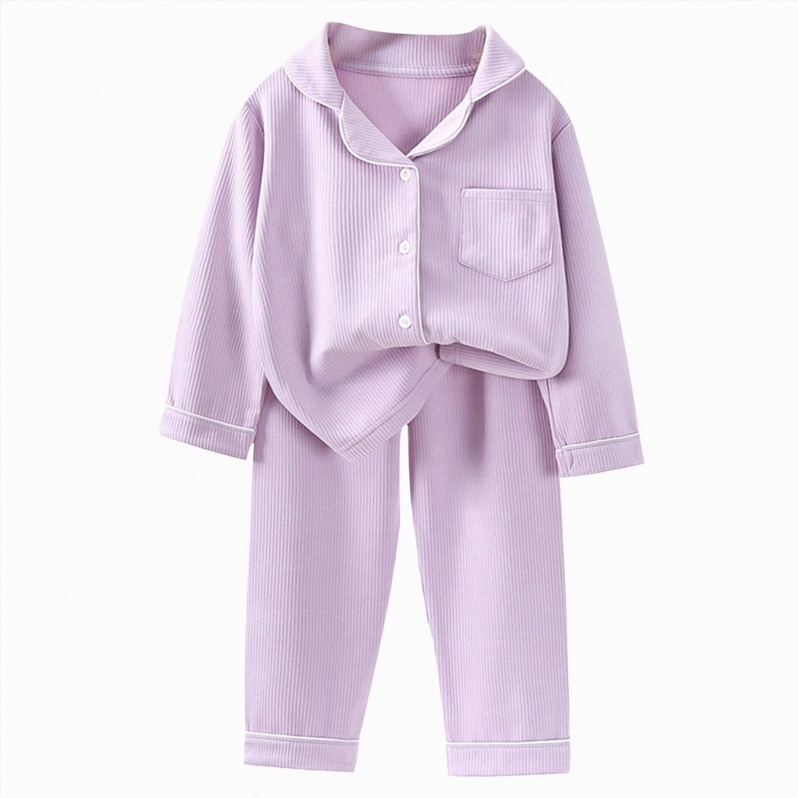 KPOPLK Sleepwear Long Sleeve Boys Girls Pajama Outdoor 2-Piece tops ...