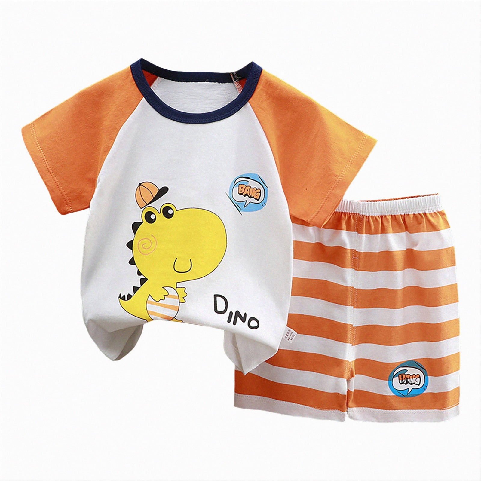 KPOPLK Toddler Boys T-shirts and Shorts 2 Pcs Dinosaur Short Set Summer ...