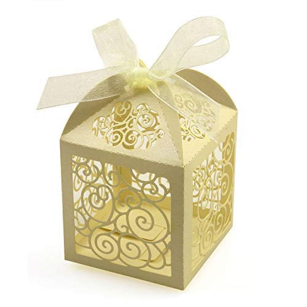 KPOSIYA 100 Pack Wedding Favor Boxes Laser Cut Boxes Party Favor Box ...
