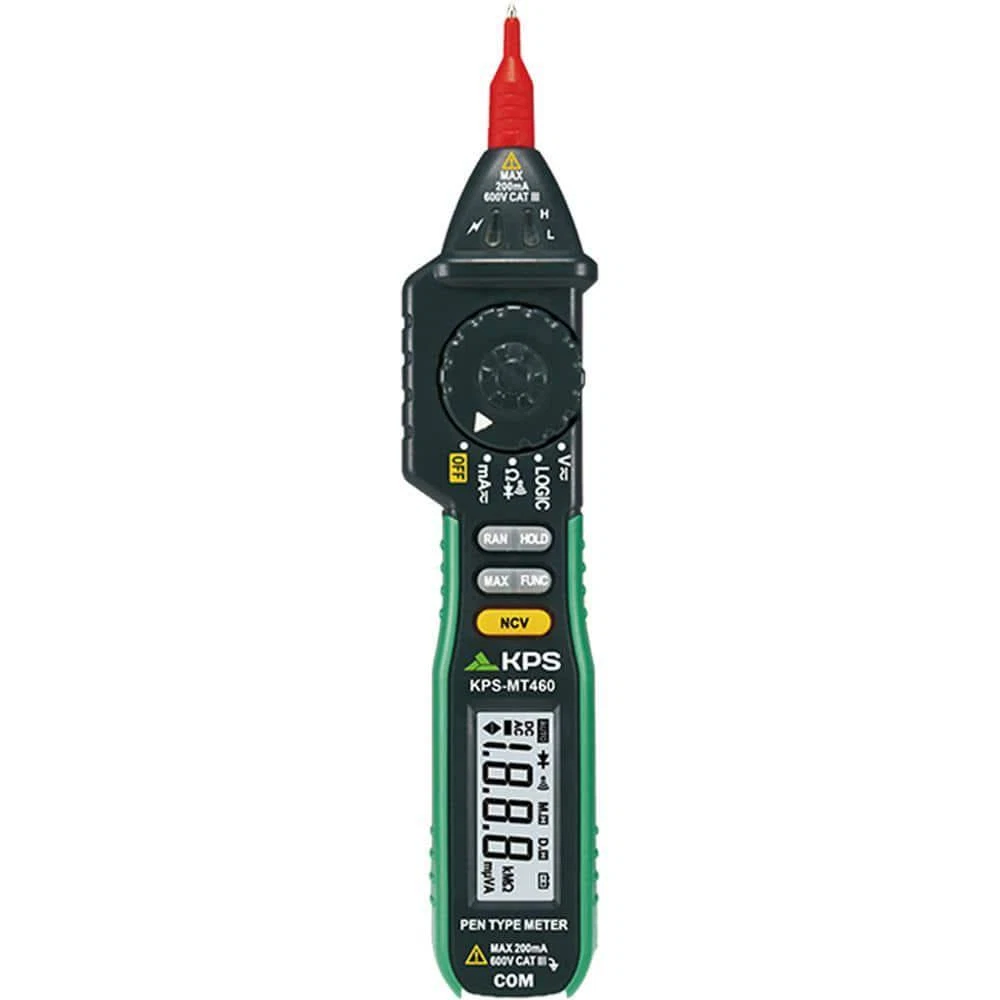 KPS Pen-Type Digital Multimeter 600V Handheld w/ Auto Ranging, Data ...