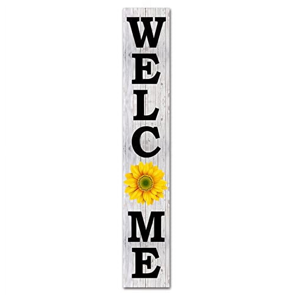 KPSheng Sunflower Hanging Signs Spring Welcome Porch Wood Sign 8x48 ...