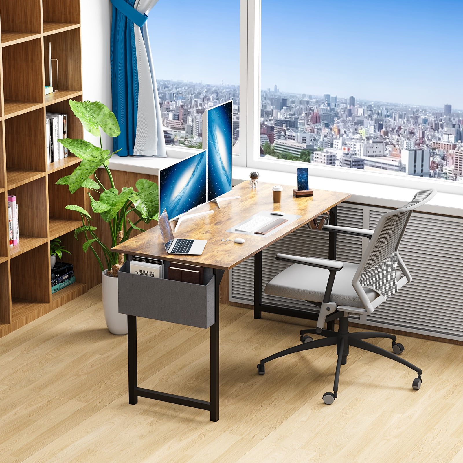 KPUY 55 inch Small Computer Desk for Small Space,Modern Simple Style ...