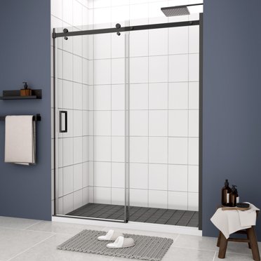 MCOCOD 57 to 60 in W x 72 in H Frameless Shower Door with Soft Close, 5/16" (8 mm) Clear ...