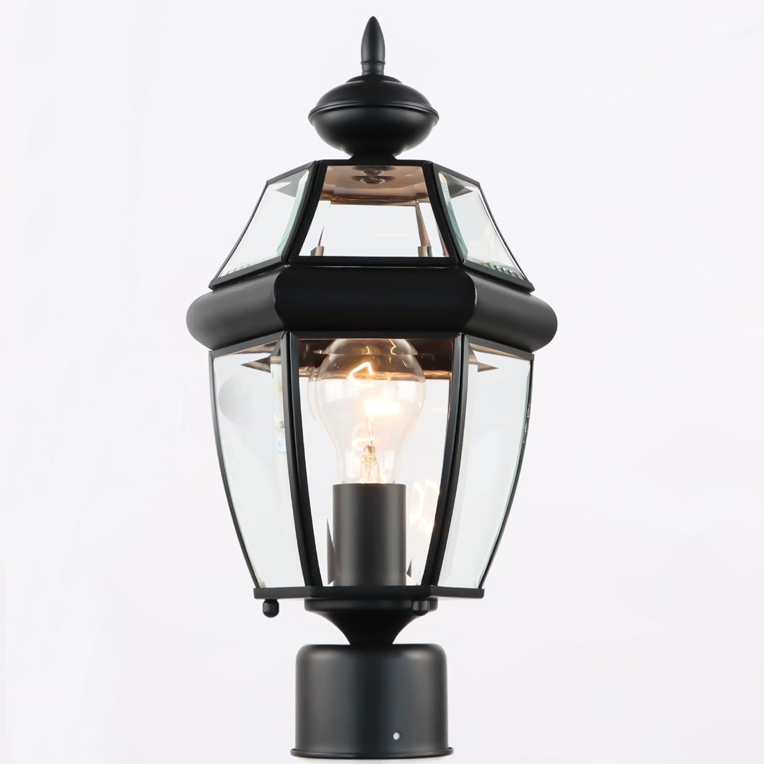 KPUY Black Outdoor Post Lights - Waterproof Aluminum Housing with Glass ...