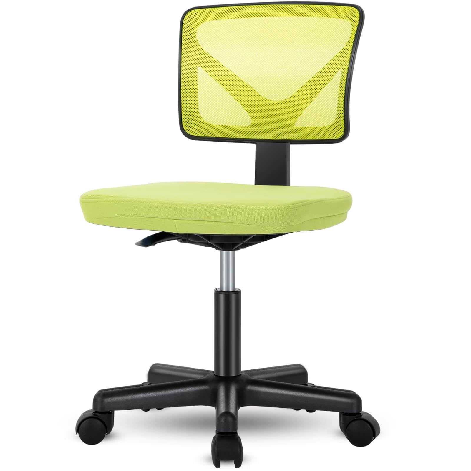 KPUY Armless Office Small Computer Chair, Ergonomic Adjustable Swivel ...