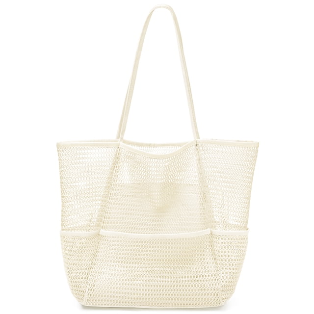 KPX Large Foldable Mesh Beach Tote Bag for Women - Waterproof, Sand and ...