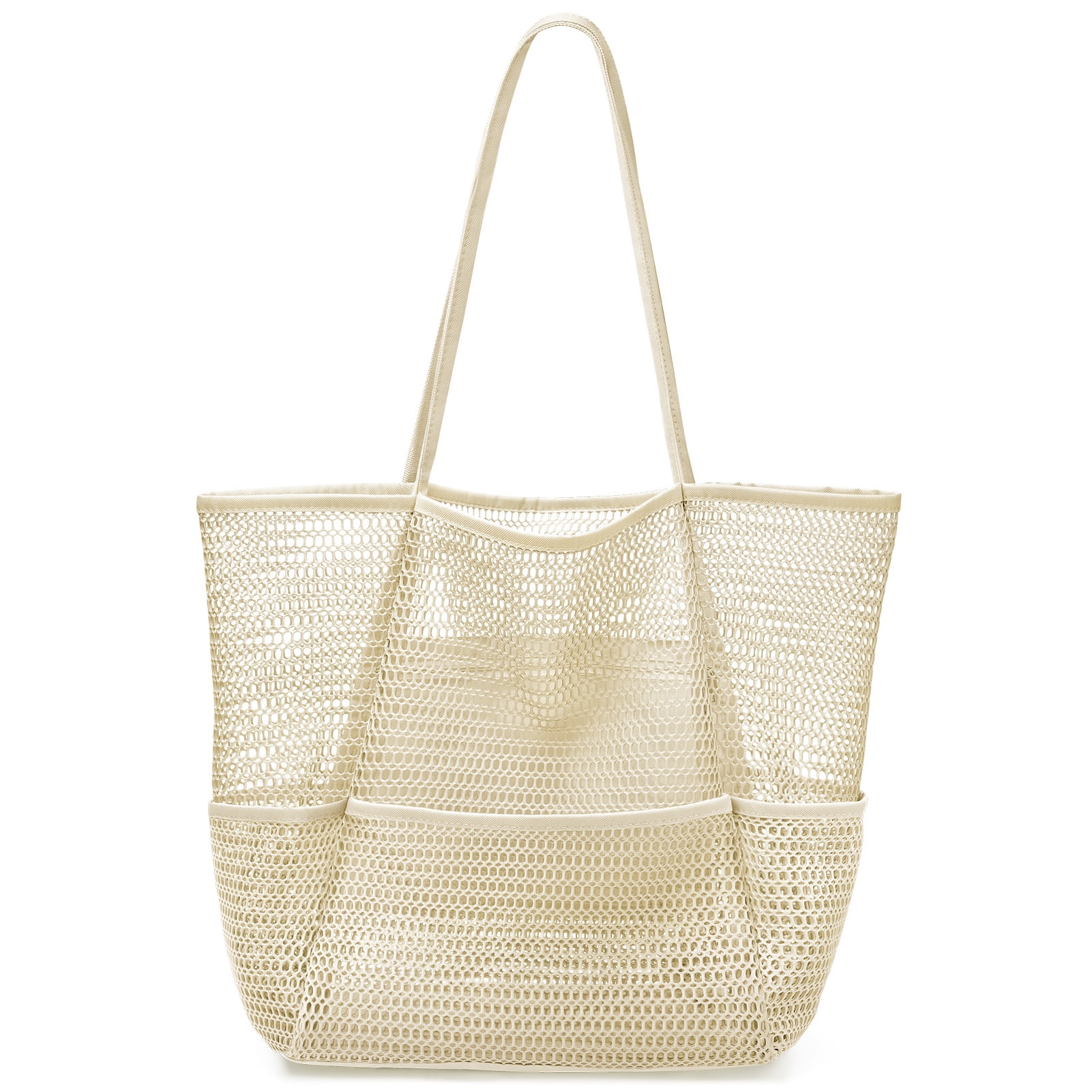 KPX Mesh Beach Bag, Tote Bag for Women Large Foldable Mesh Swimming Bag ...