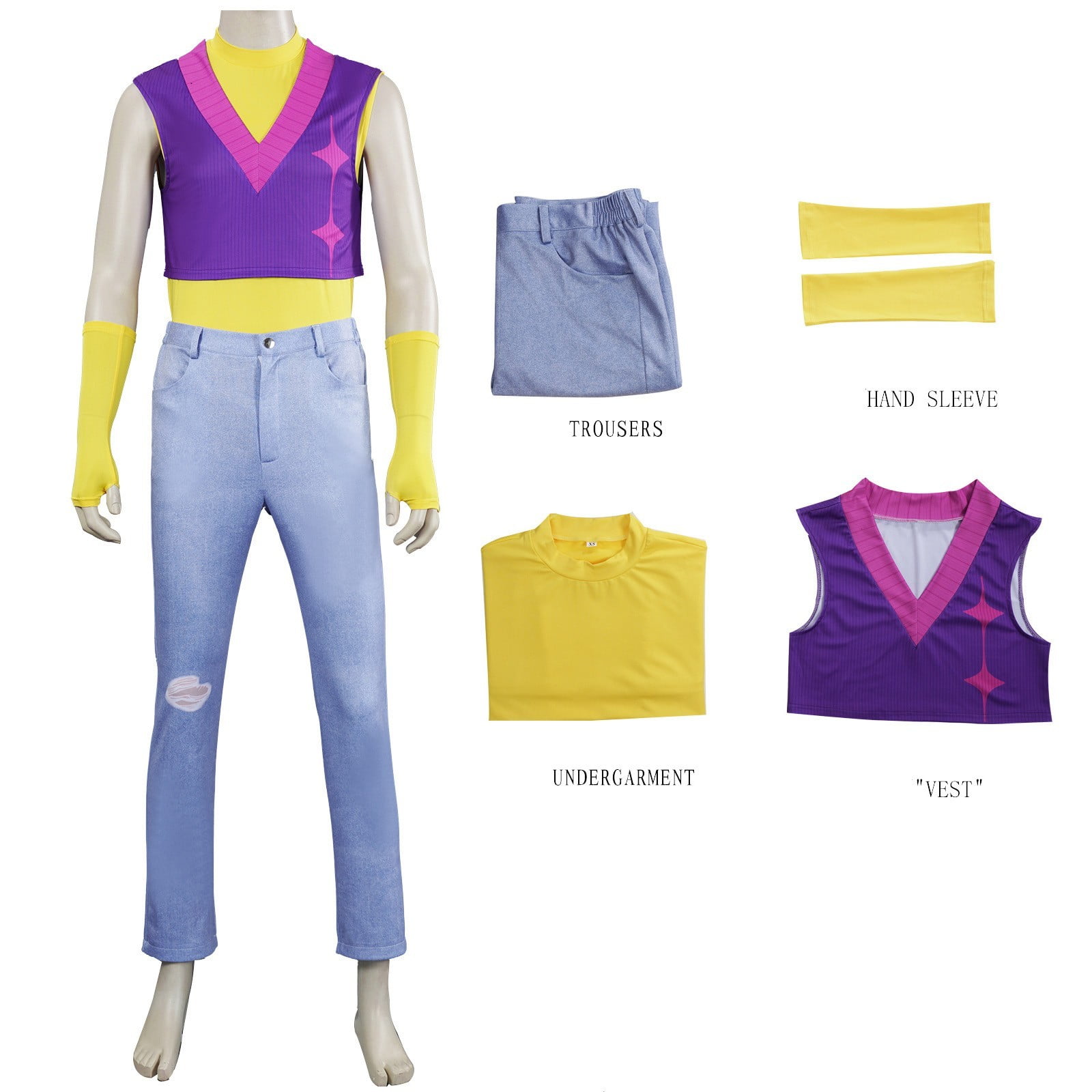 ZTACE POP Singer Stars Costume - Mystery Sajia Purple Top Vest Pants ...