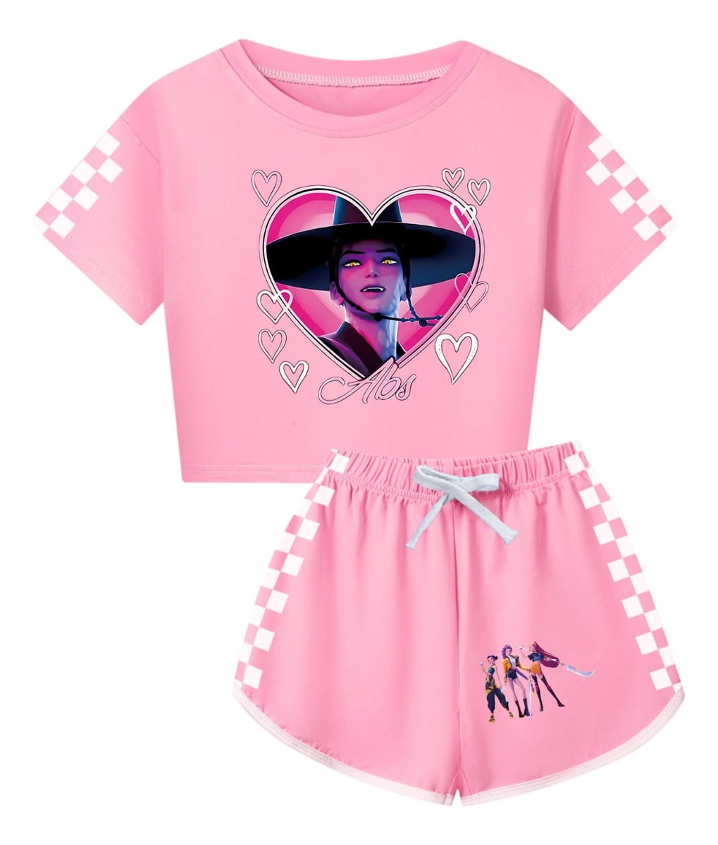 KPop Demon Hunters ABS Heart Love Girls Shorts Set – Anime Graphic ...