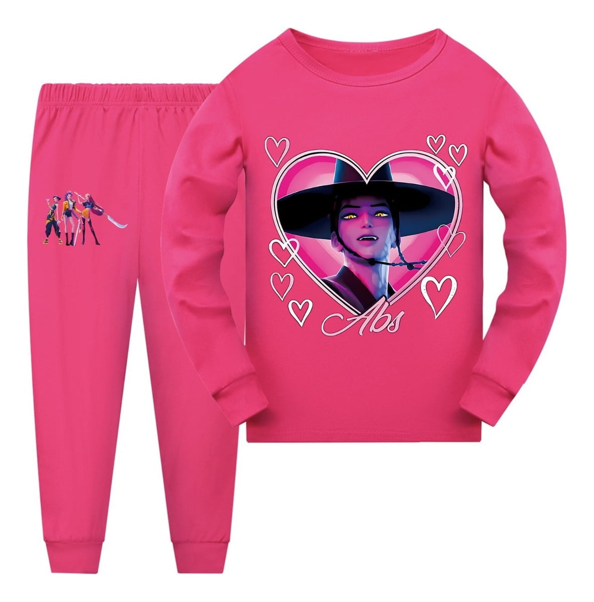KPop Demon Hunters ABS Heart Love Kids Long Sleeve Pajamas – Anime ...