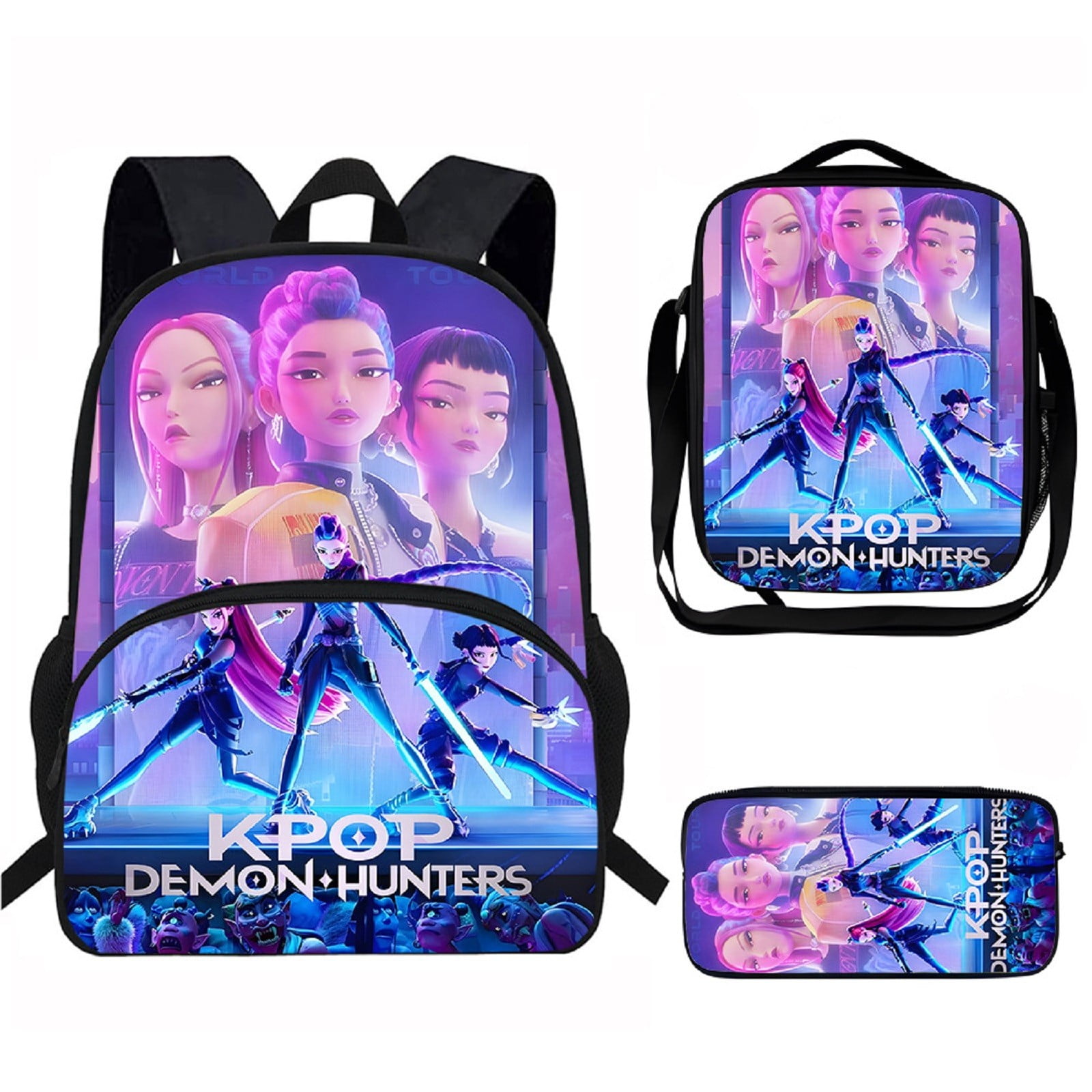 KPop Demon Hunters Backpacks 3Pcs, Anime Lightweight Backpack with ...
