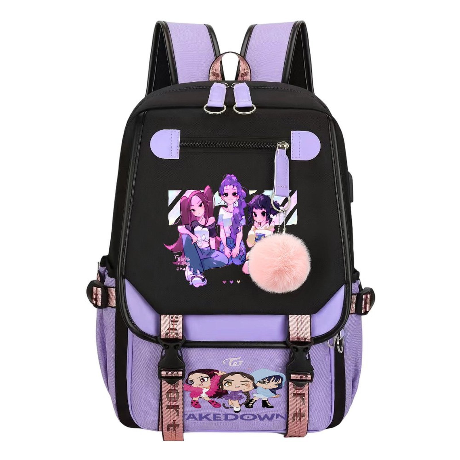 KPop Demon Hunters Bag Outdoor Travel Backpack Double Shoulder Bag ...