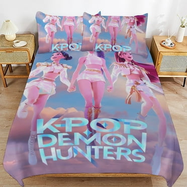 Kpop Demon Hunters Bed Duvet Cover Anime Bedding Sets Lightweight 3 ...