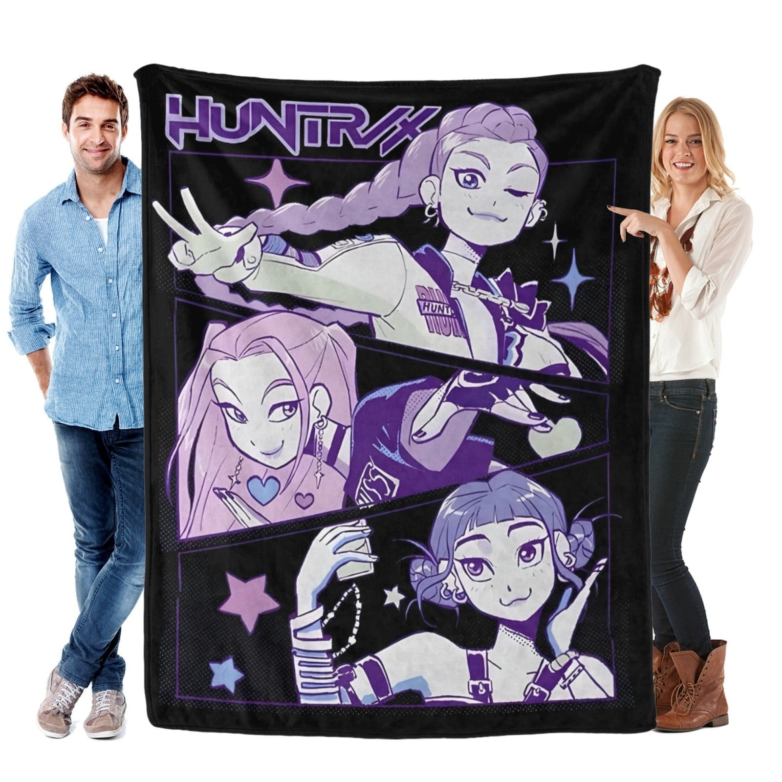 KPop Demon Hunters Blanket Flannel Throw for Bed Sofa Office Birthday ...