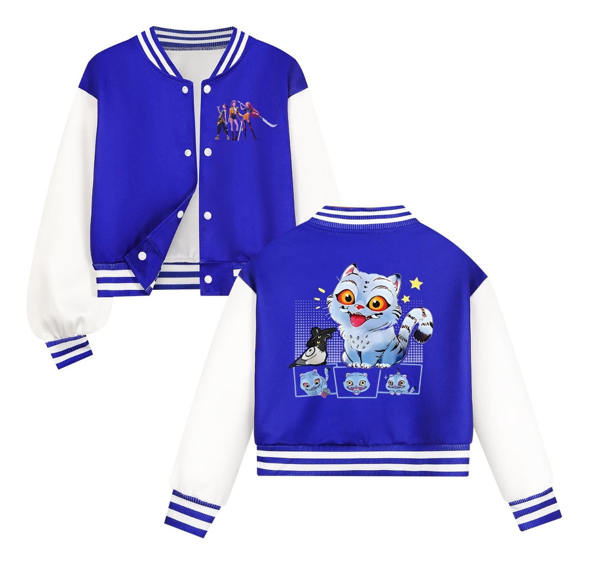 KPop Demon Hunters Cute Tiger Kids Baseball Jacket – Anime Cartoon ...