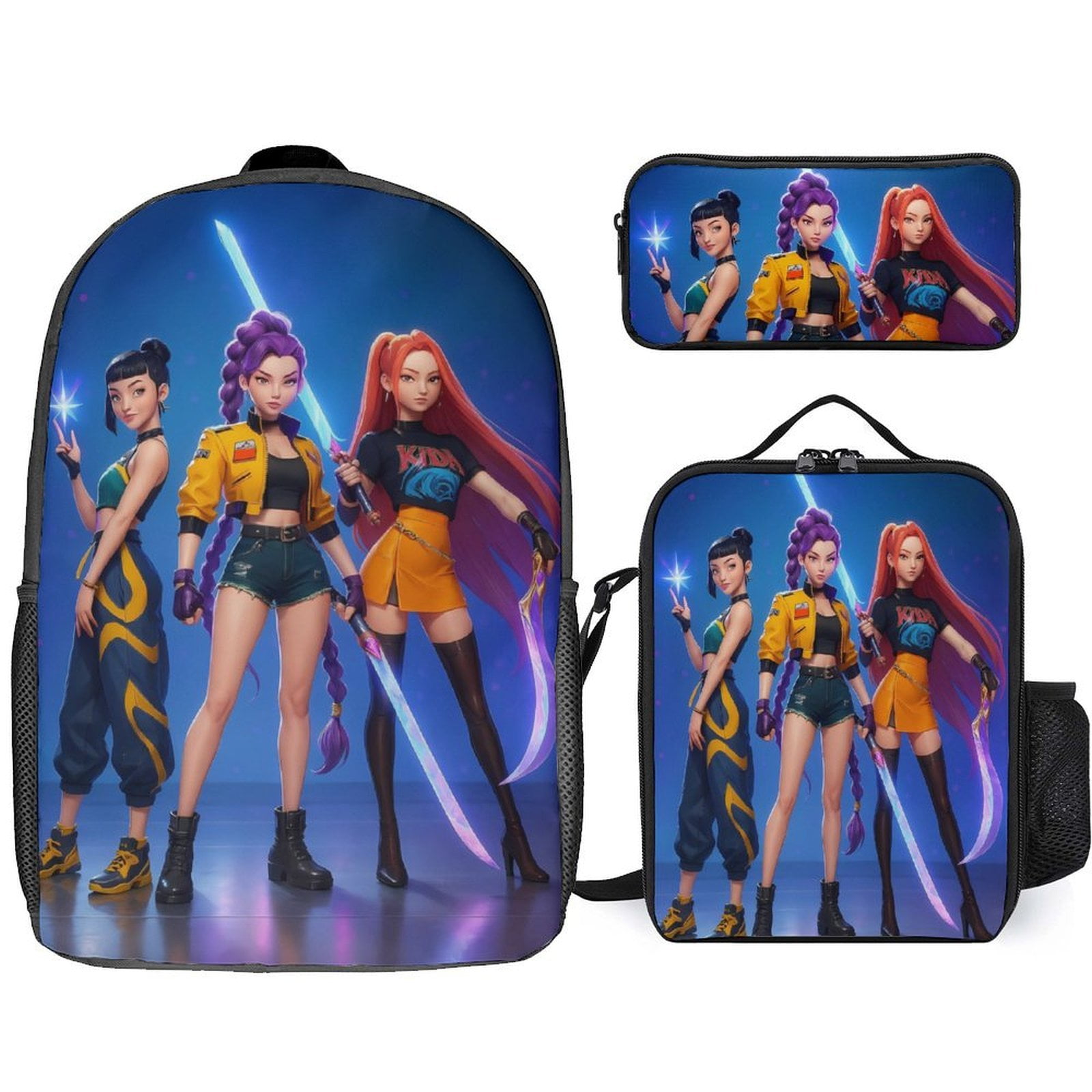 KPop Demon Hunters Derpy 3 Piece Backpack Set with Lunch Bag Pencil ...
