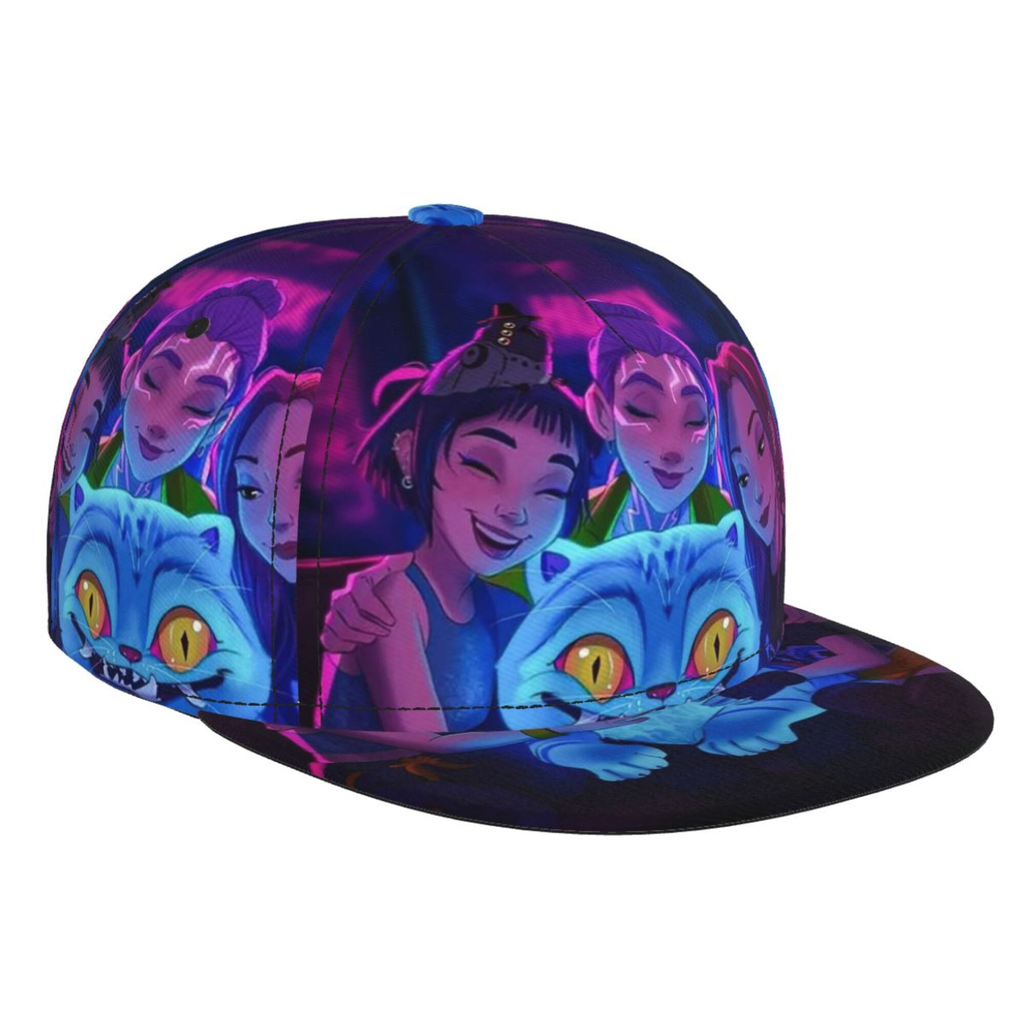 KPop Demon Hunters Flat Brim Bill Baseball Cap Adjustable Hat Hip Hop ...