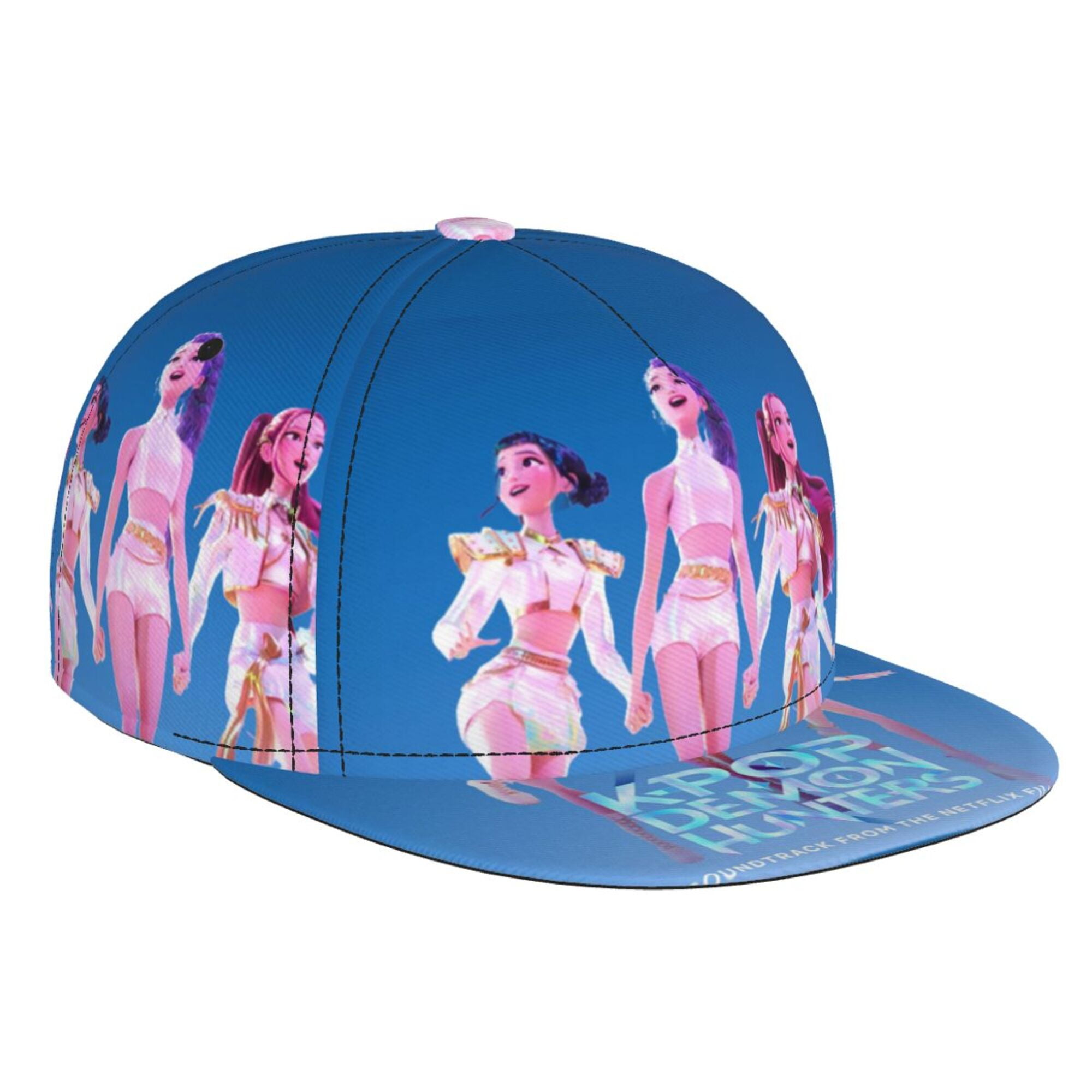 KPop Demon Hunters Flat Brim Bill Baseball Cap Adjustable Hat Hip Hop ...