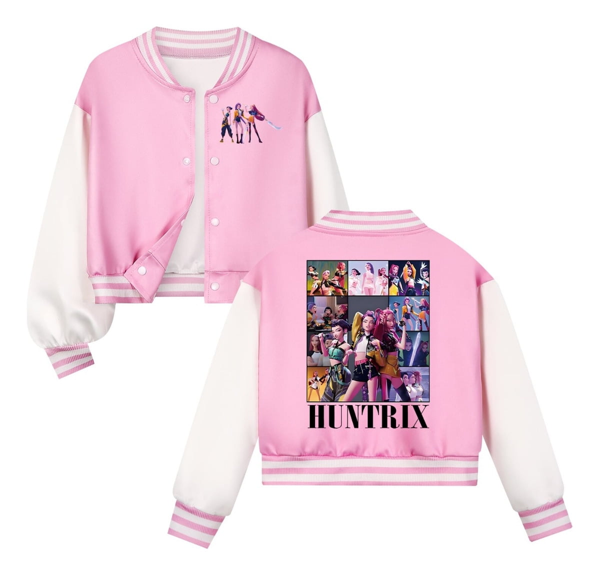 KPop Demon Hunters HUNTR/X Collage Kids Baseball Jacket – Anime Graphic ...
