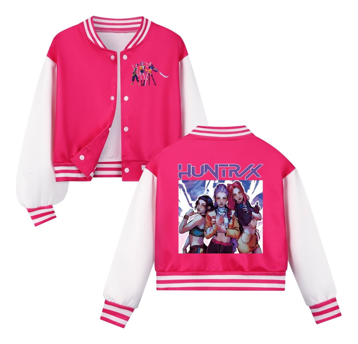 KPop Demon Hunters HUNTR/X Rumi Mira Zoey Kids Baseball Jacket – Hero ...