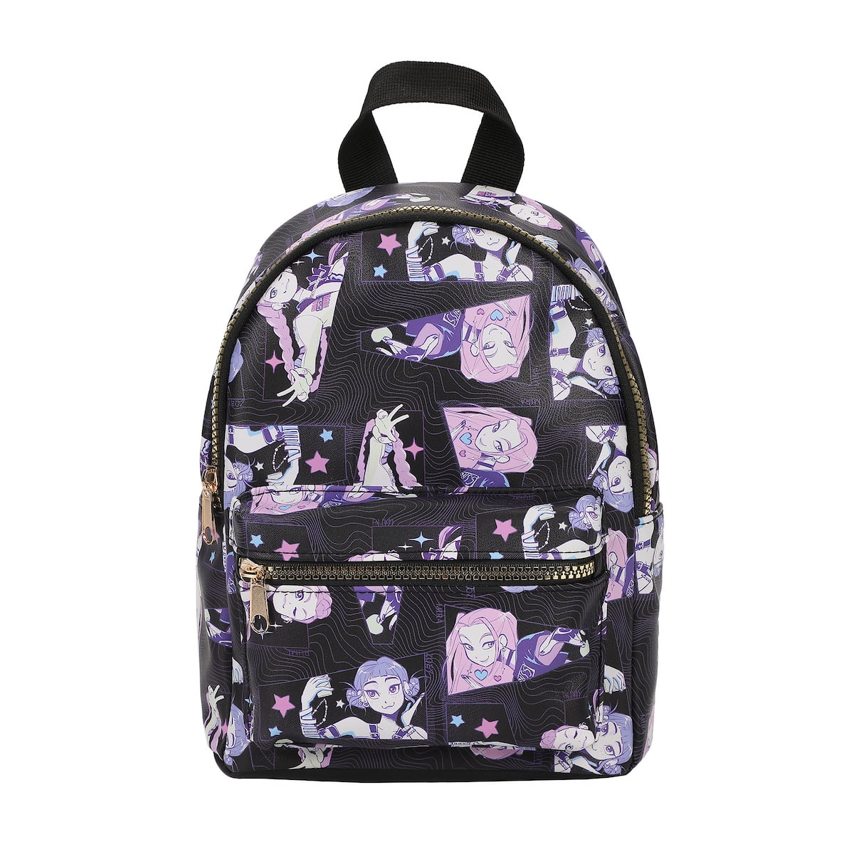 KPop Demon Hunters Huntrix AOP Adult Black 11.5" Mini Backpack ...