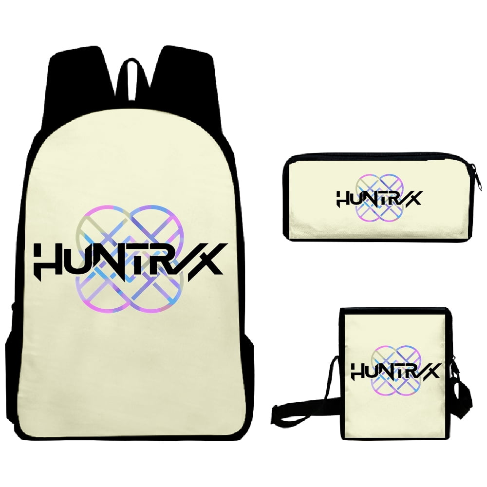 KPop Demon Hunters Huntrix Logo 3pcs/set Backpack Shoulder Bag Women ...