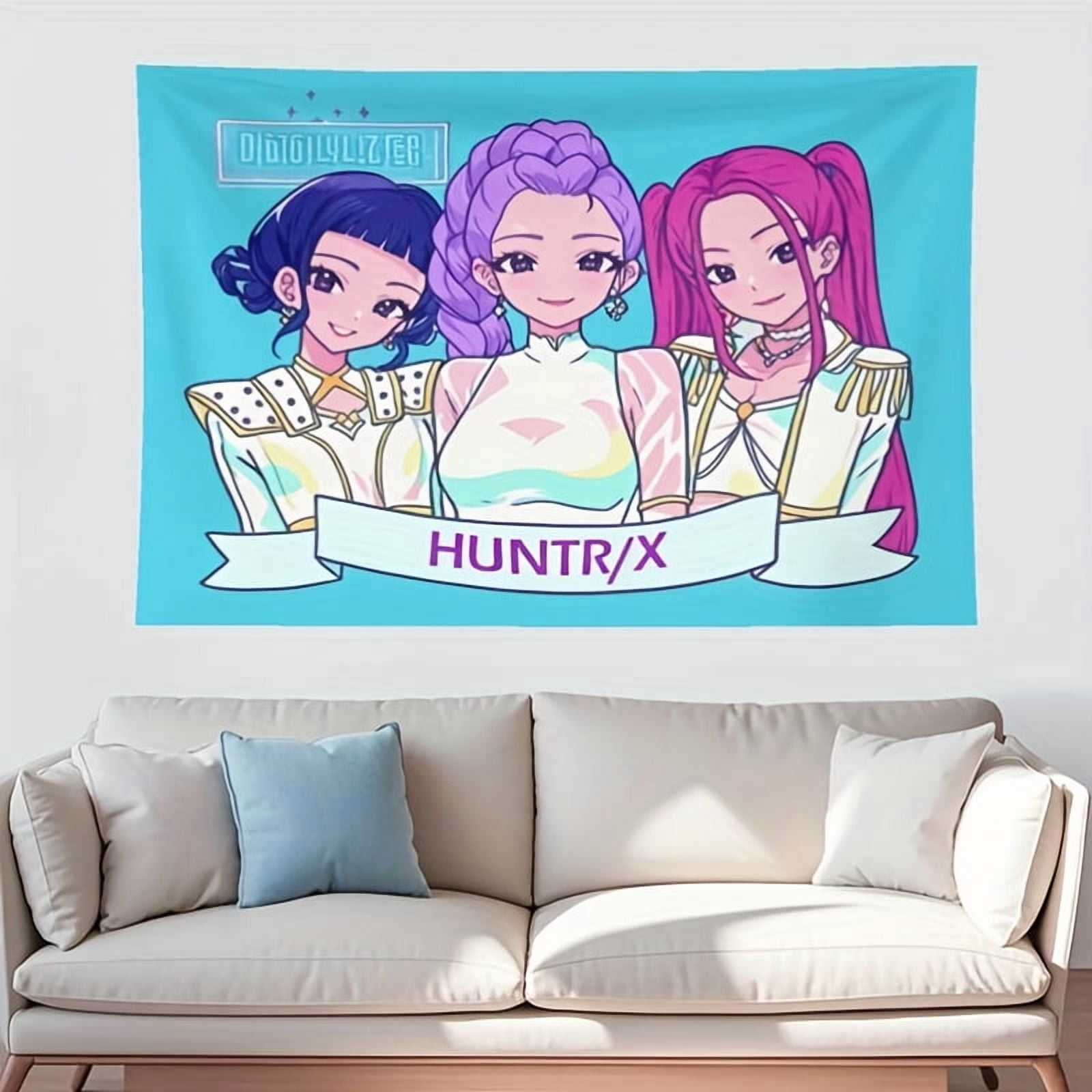 KPop Demon Hunters Huntrix Tapestry Wall Hanging - Vibrant Anime-Style ...