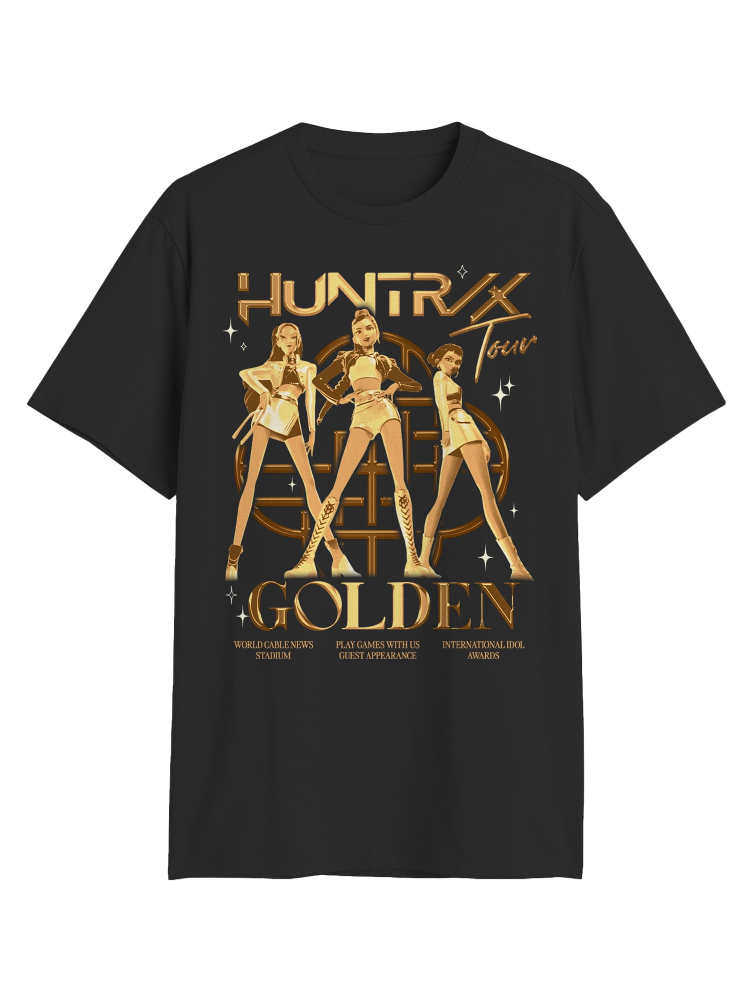 KPop Demon Hunters, Men's & Big Men's Graphic Tee, Golden Tour, Sizes S ...