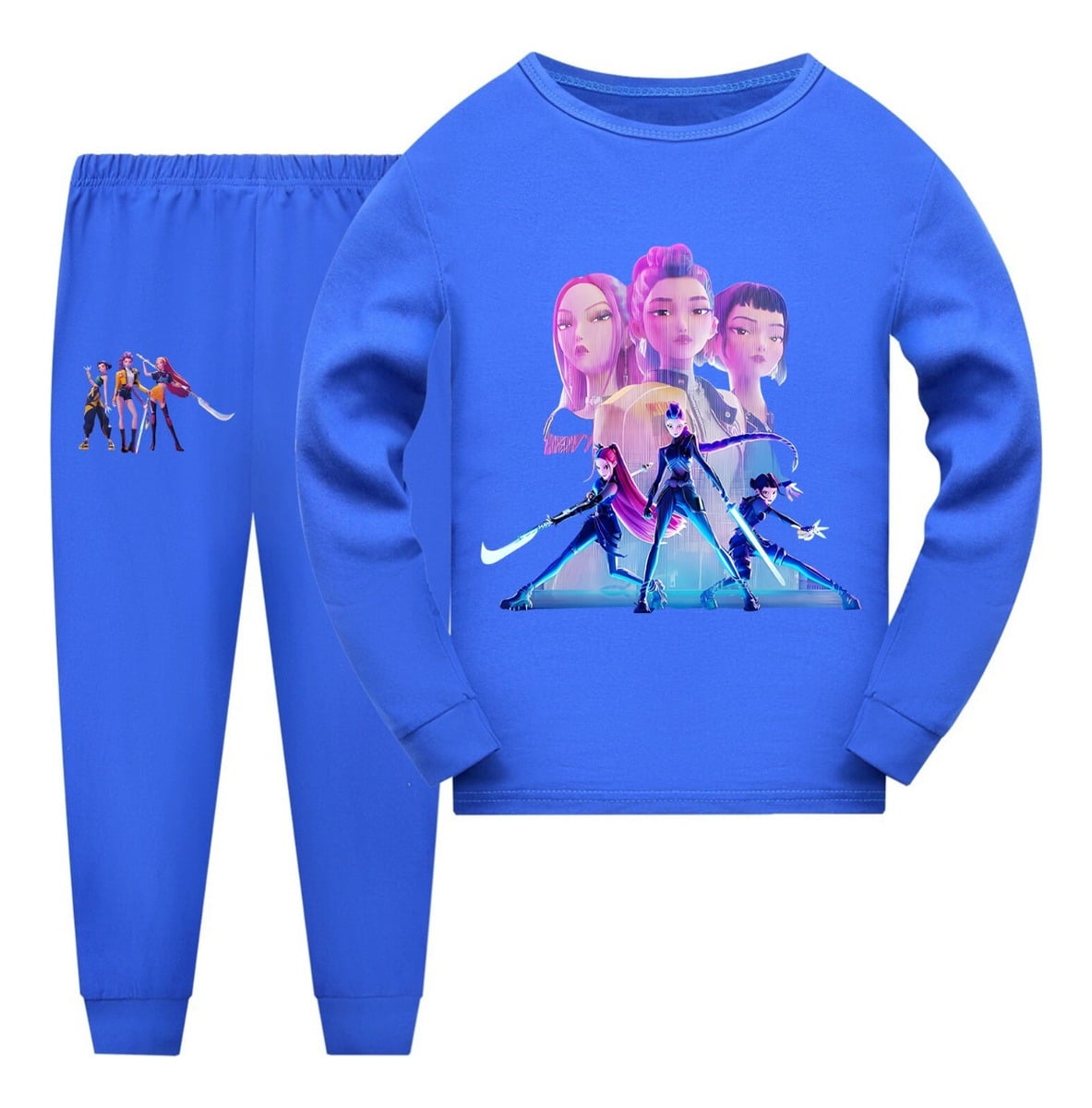 KPop Demon Hunters Neon Light HUNTR/X Kids Long Sleeve Pajamas – Anime ...
