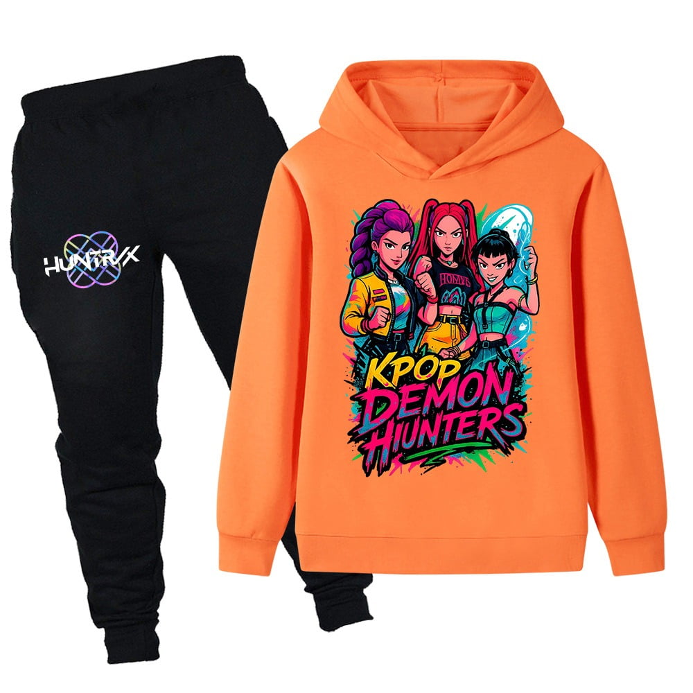 KPop Demon Hunters Outfit Set- Youth Tracksuit Hoodie Sweatpants Set 2 ...