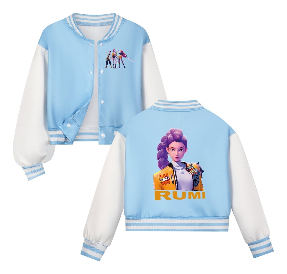 KPop Demon Hunters Rumi Character Highlight Kids Baseball Jacket ...