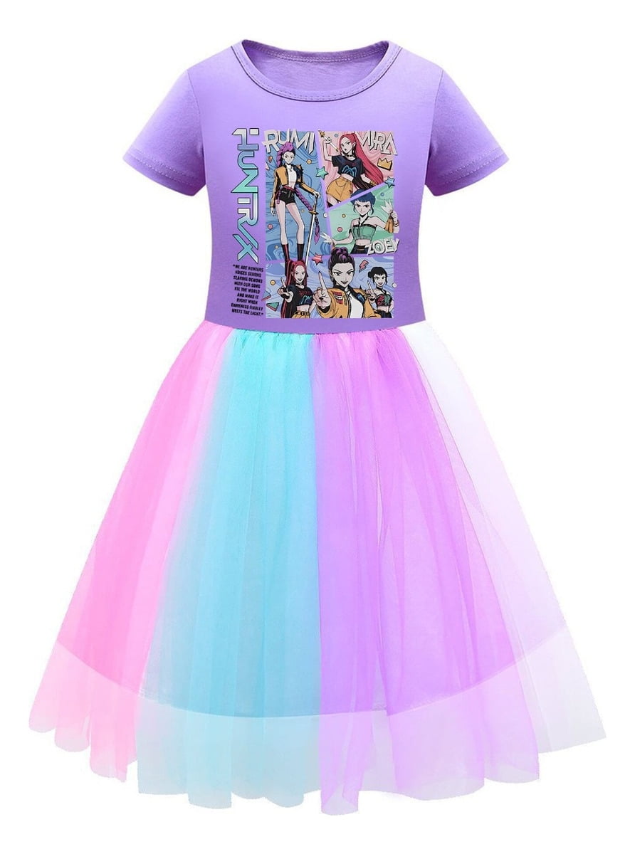 KPop Demon Hunters Rumi Mira Zoey Action Pose Kids Dress for Girls ...