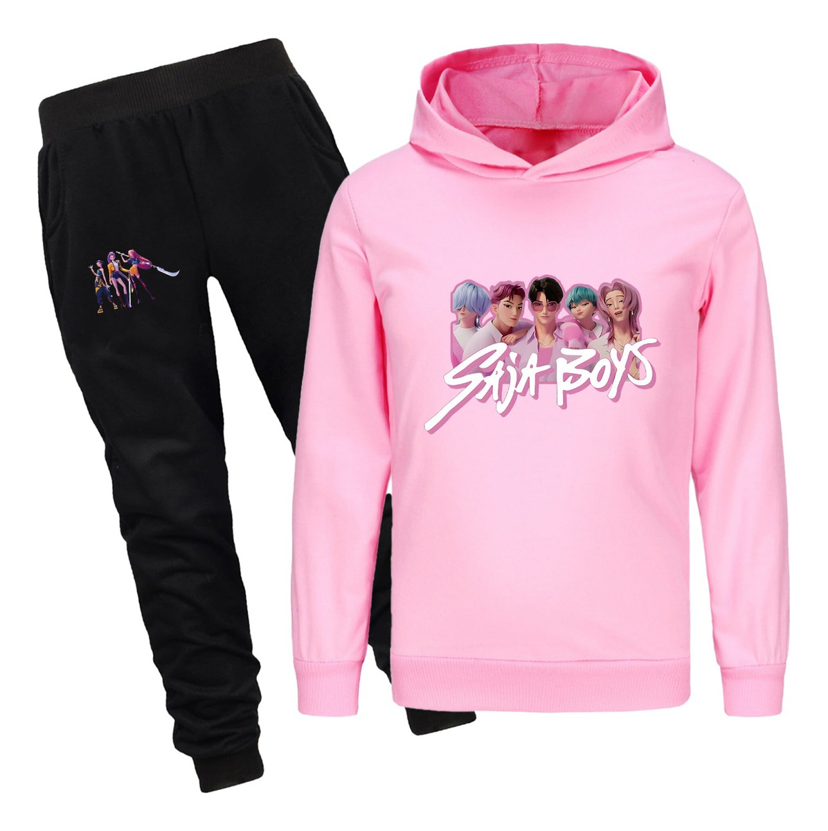 KPop Demon Hunters Saja Boys Band Group Kids Outfit Set – Anime Hoodie ...
