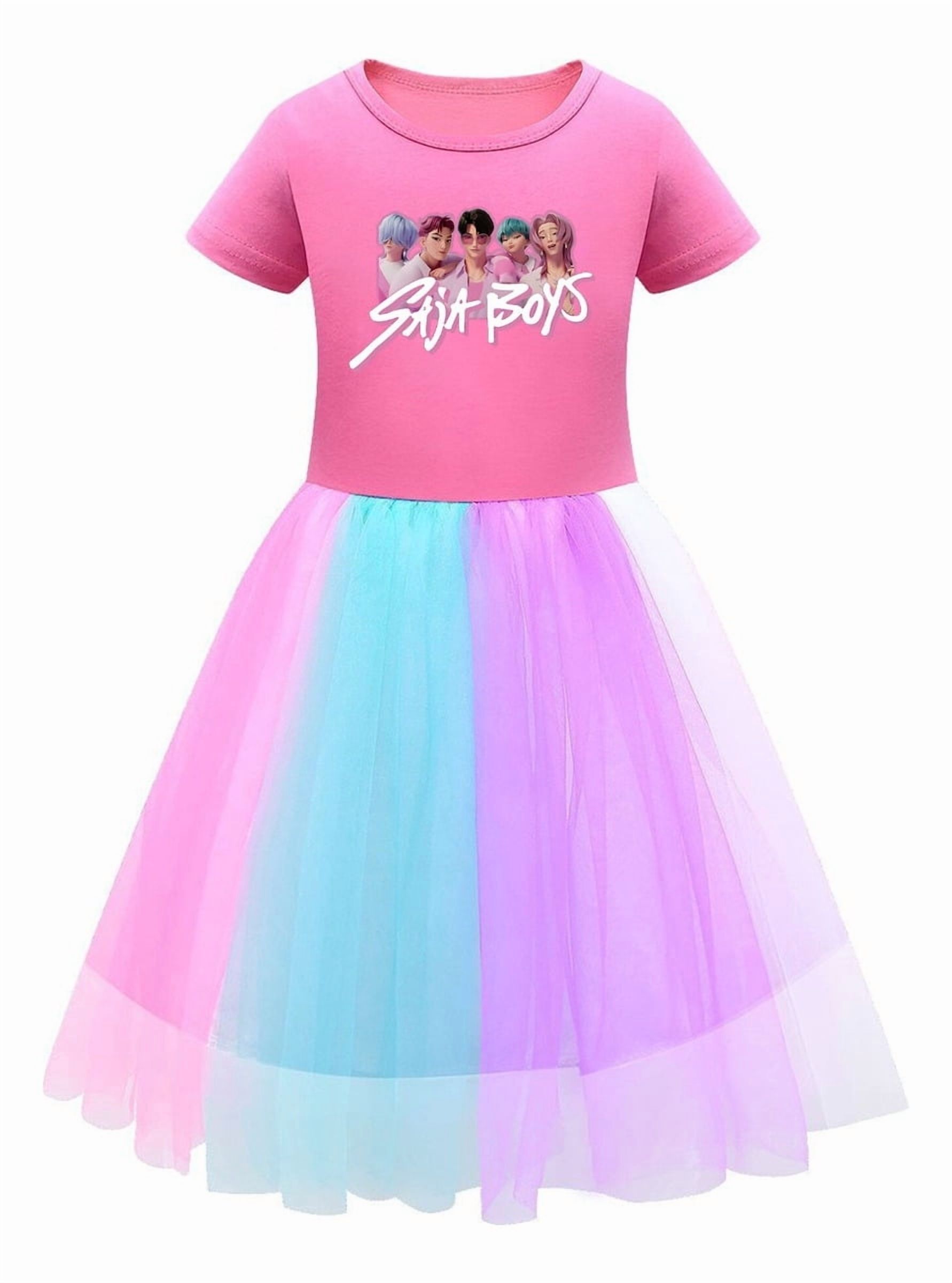 KPop Demon Hunters Saja Boys Band Kids Dress for Girls – Anime Music ...