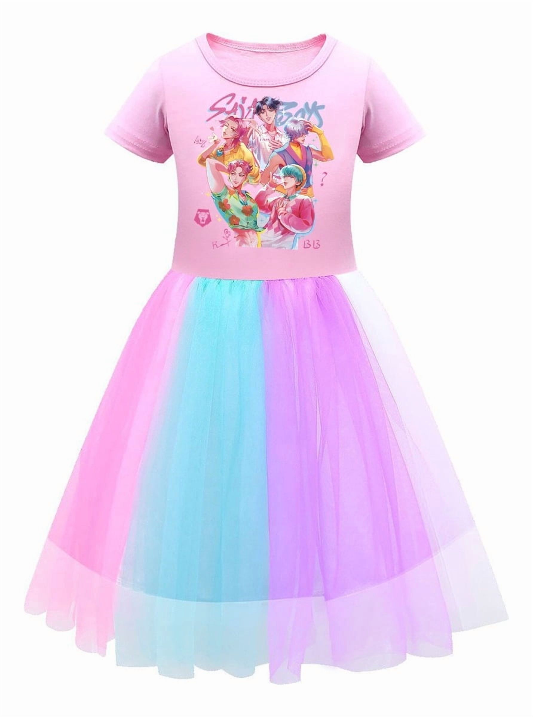 KPop Demon Hunters Saja Boys Live Show Kids Dress for Girls – Anime ...