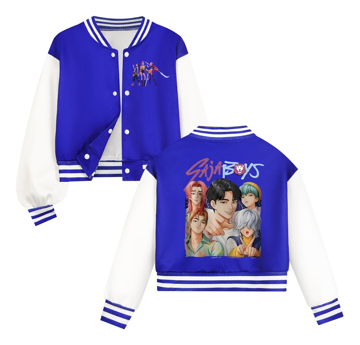 KPop Demon Hunters Saja Boys Portrait Kids Baseball Jacket – Anime ...