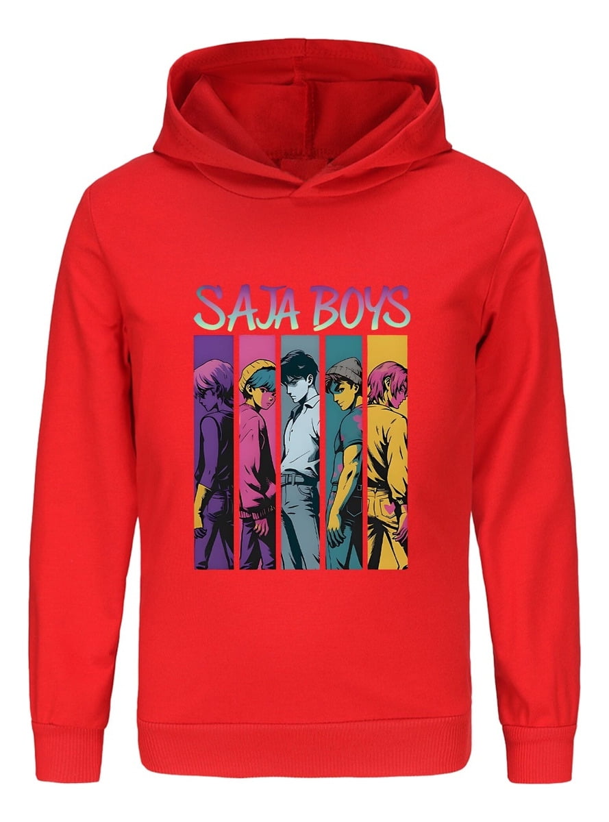 KPop Demon Hunters Saja Boys Striped Kids Hoodie Sweatshirt – Anime ...