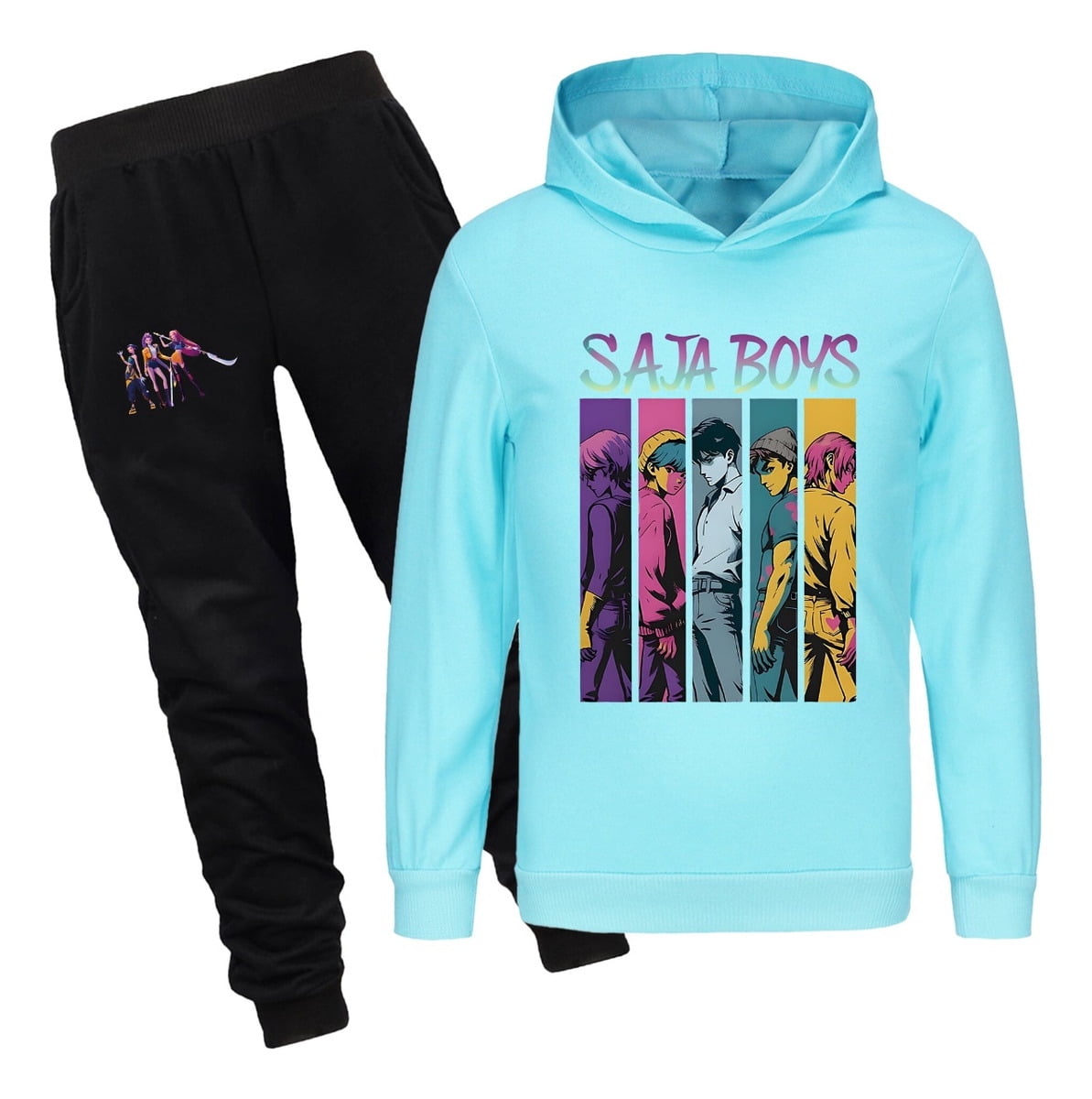 KPop Demon Hunters Saja Boys Striped Kids Outfit Set – Anime Graphic ...