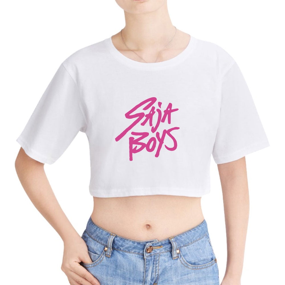KPop Demon Hunters Women's Crop Top Saja Boys Logo midriff-baring shirt ...