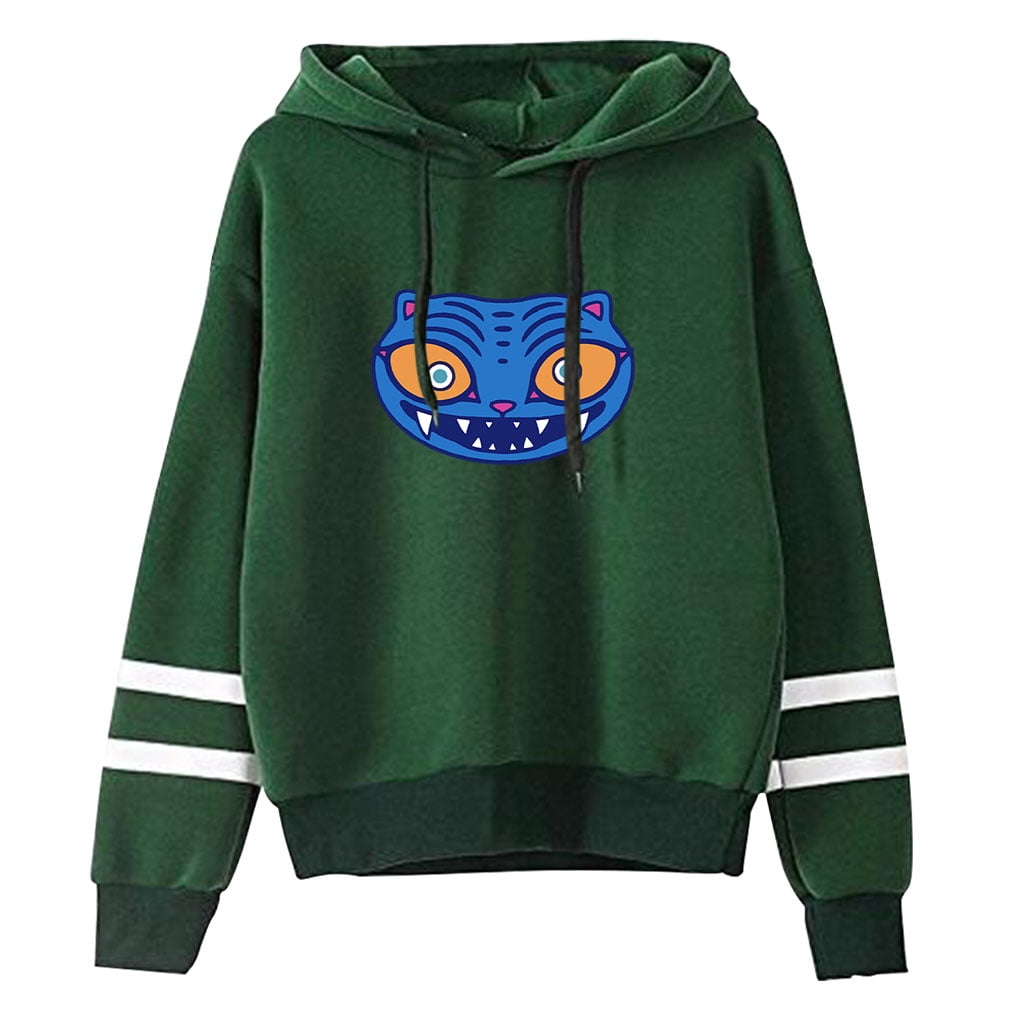 KPop Demon Hunters merch Derpy Tiger Zoey hooded drawstring pocketless ...