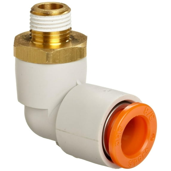 KQ2L11-35AS PBT and Brass Push-to-Connect Tube Fitting with Sealant, 90 ...