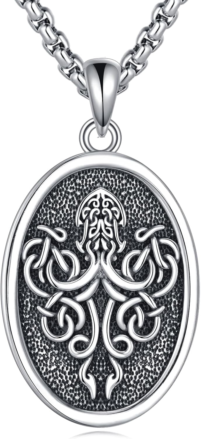 KQF Viking Nordic Necklace 925 Sterling Silver Celtic Wolf/Eagle/Elk ...