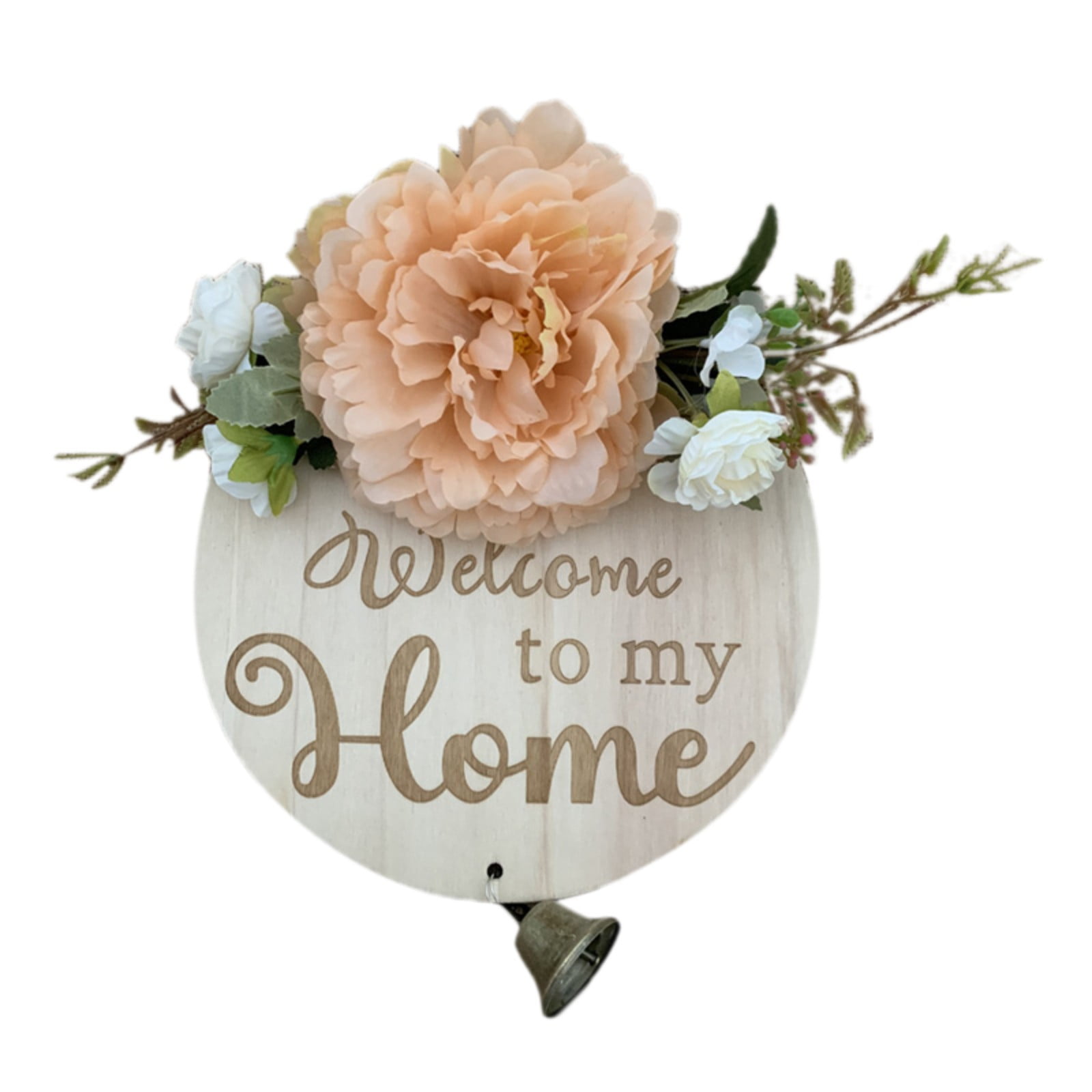 KQJDYXW Welcome Sign Wood Flower Spring Door Sign Wedding Door Sign ...