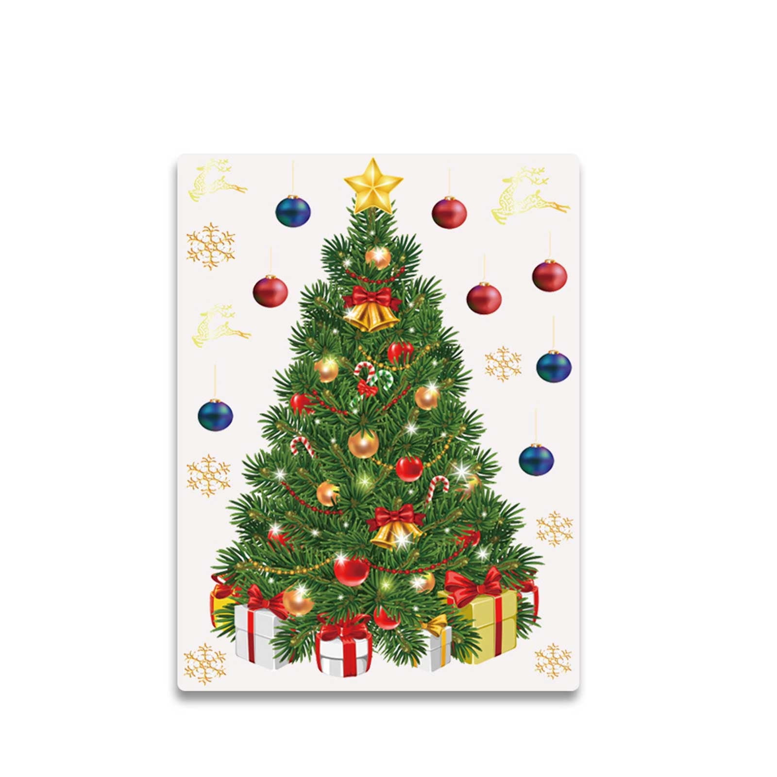 KQJQS 11.5x 15.7 Inch Merry Christmas Window Clings Gold Christmas Star ...