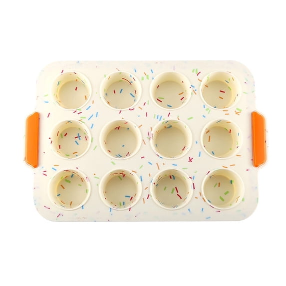KQJQS 12 Hole Round Silicone Cake Mold - Baking Tool for Circular Cakes ...