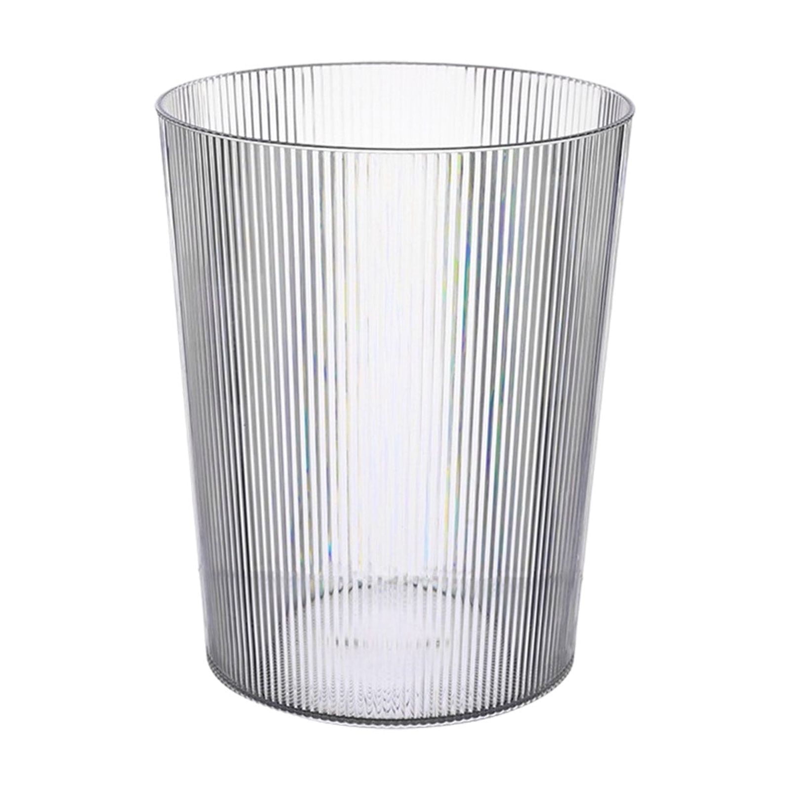 KQJQS 12L Vertical Translucent Large Capacity Trash Can, Stylish Clear ...