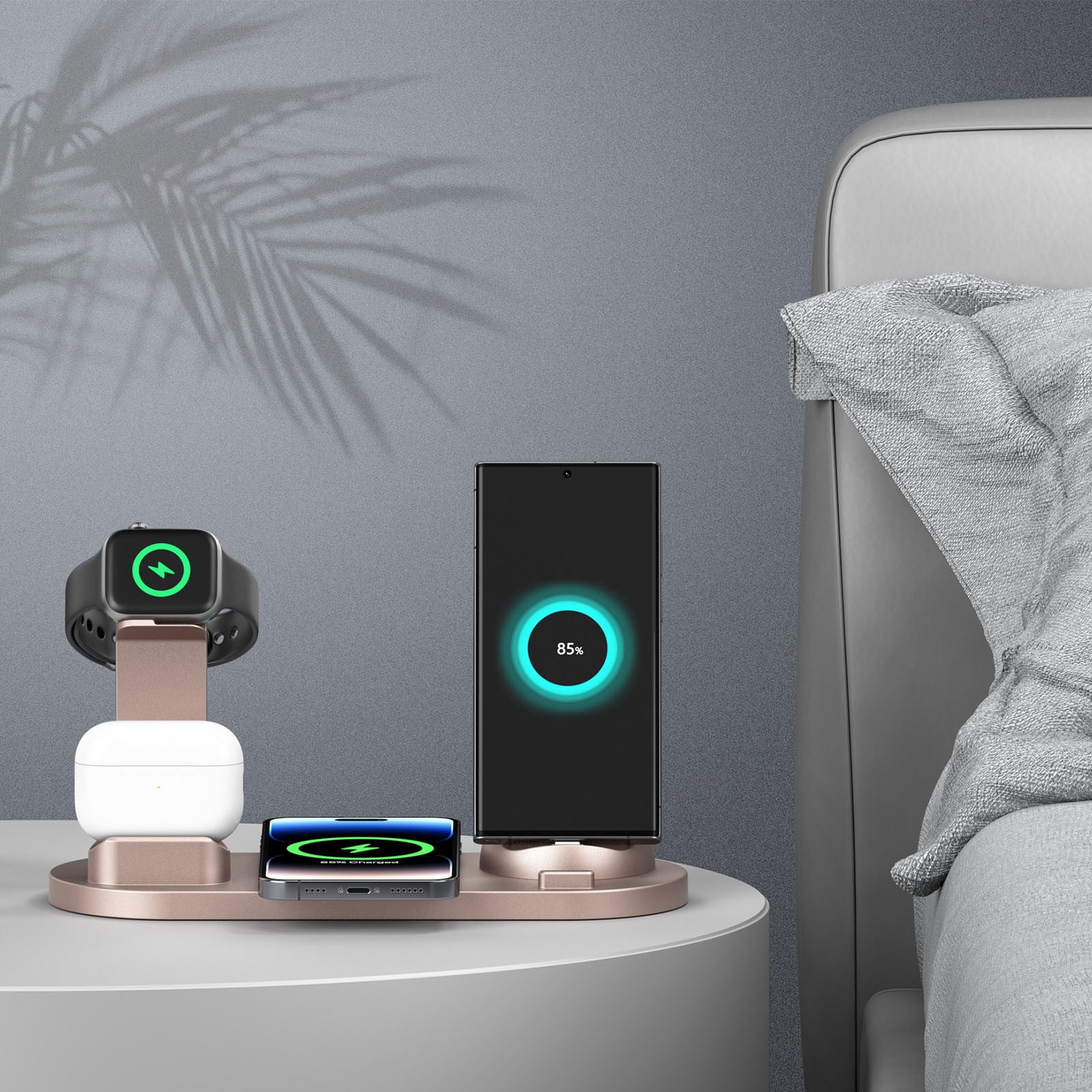 KQJQS 15W Six-in-one Wireless Charging 360° Rotating Charger, Wireless ...
