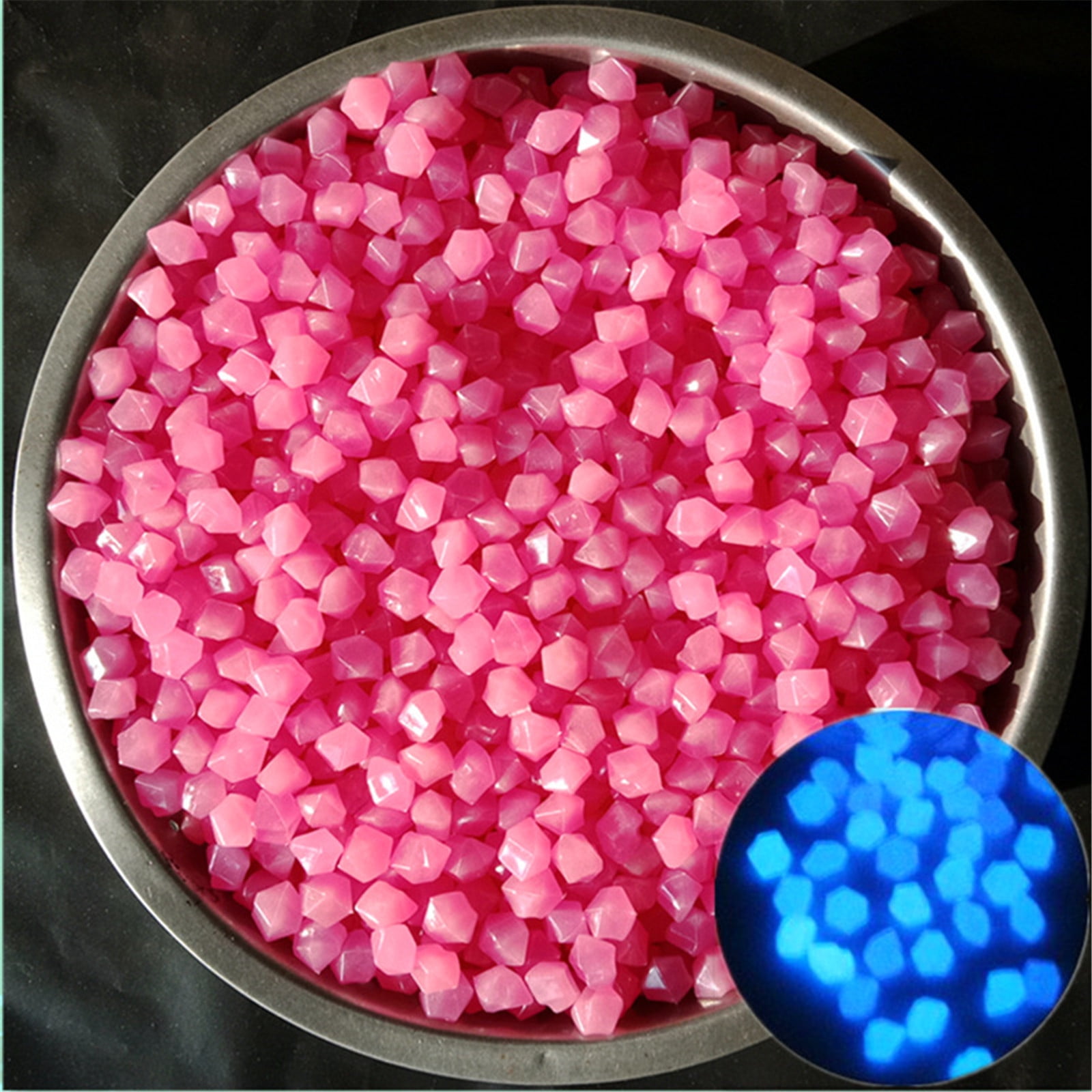 KQJQS 200-Pack of Colored Glowing Rhombus Stones for Outdoor Decor ...