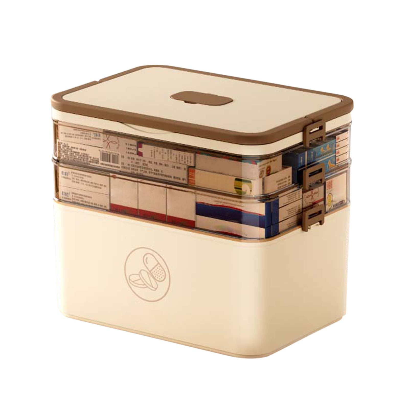 KQJQS 3-Tier Storage Box with Removable Small Box – Portable Plastic ...